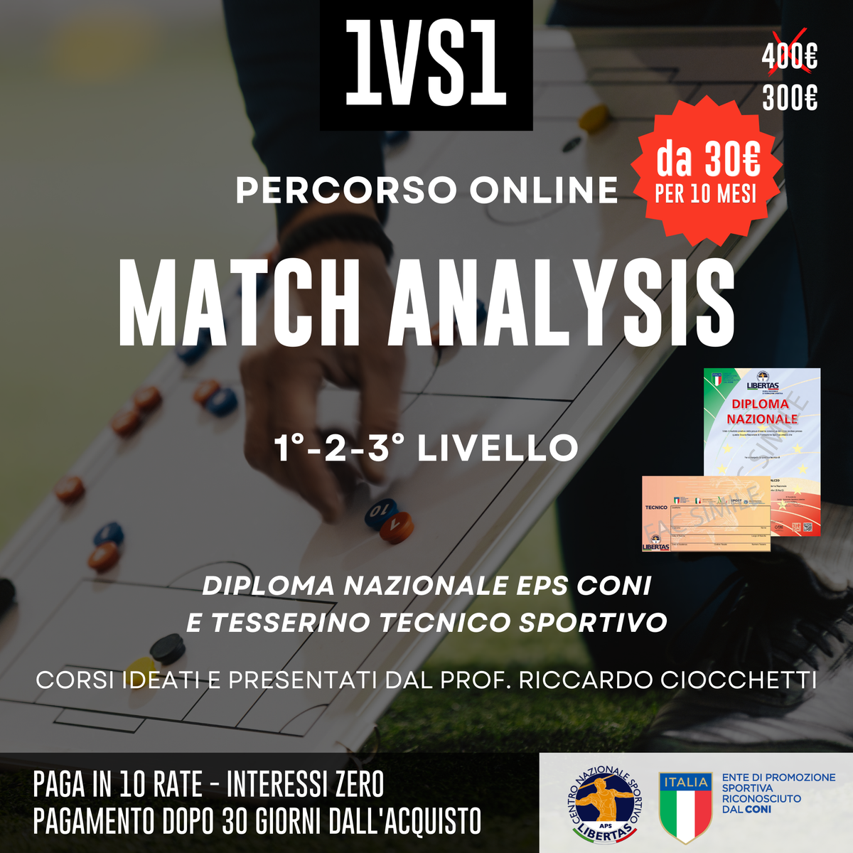 Match Analysis - Pacchetto 1° + 2° + 3° livello – 1VS1 Academy